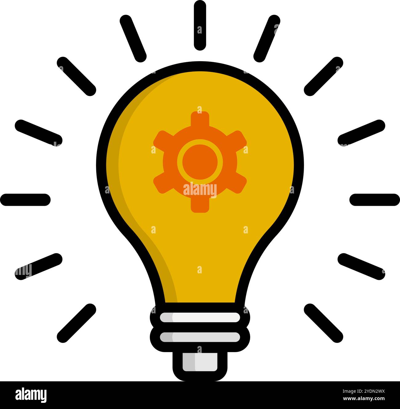 Light bulb icon of inspiration. Editable vector Stock Vector Image ...