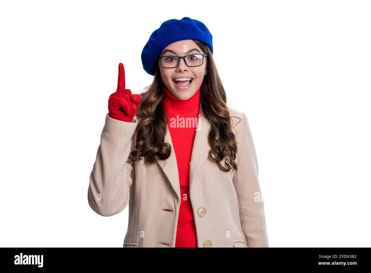 Autumn fashion style. Stylish teen girl in glasses. Fall trend. Eyewear ...