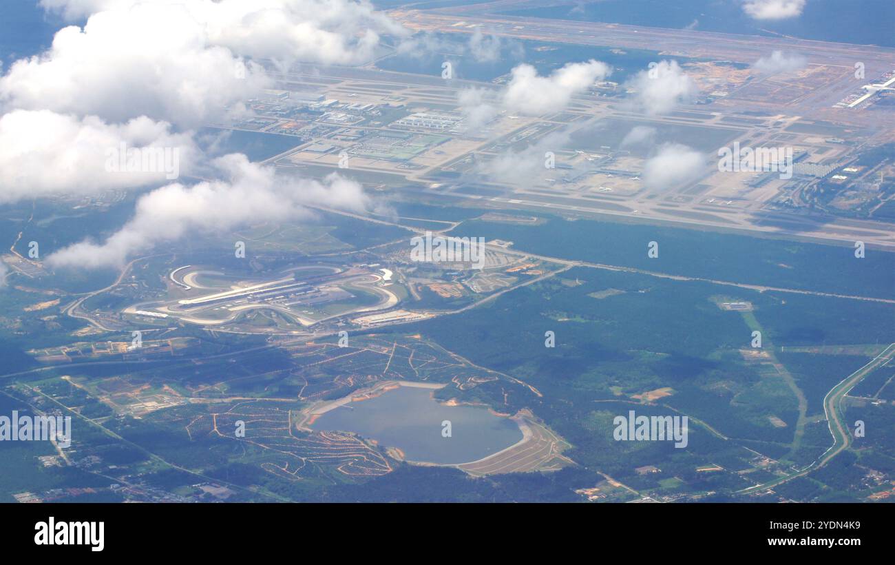 SEPANG, MALAYSIA - APRIL 11, 2015: Aerial view of the Sepang ...
