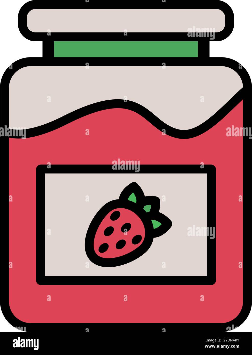 Strawberry jam. Strawberry jelly. Editable vector Stock Vector Image ...