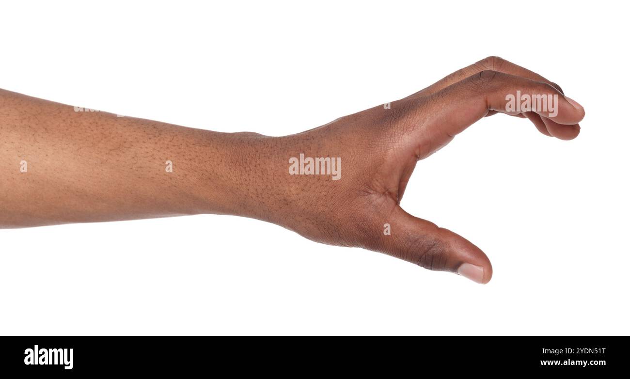 Black hand holding credit card or other isolated Stock Photo - Alamy