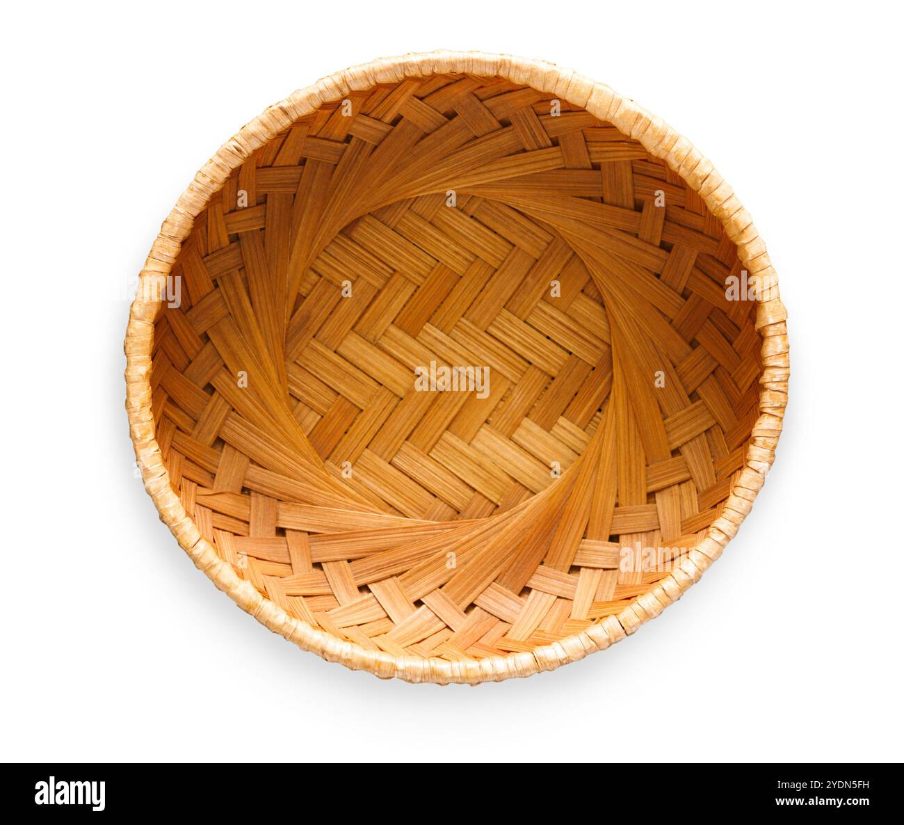 Wicker basket isolated on white background, top view Stock Photo - Alamy