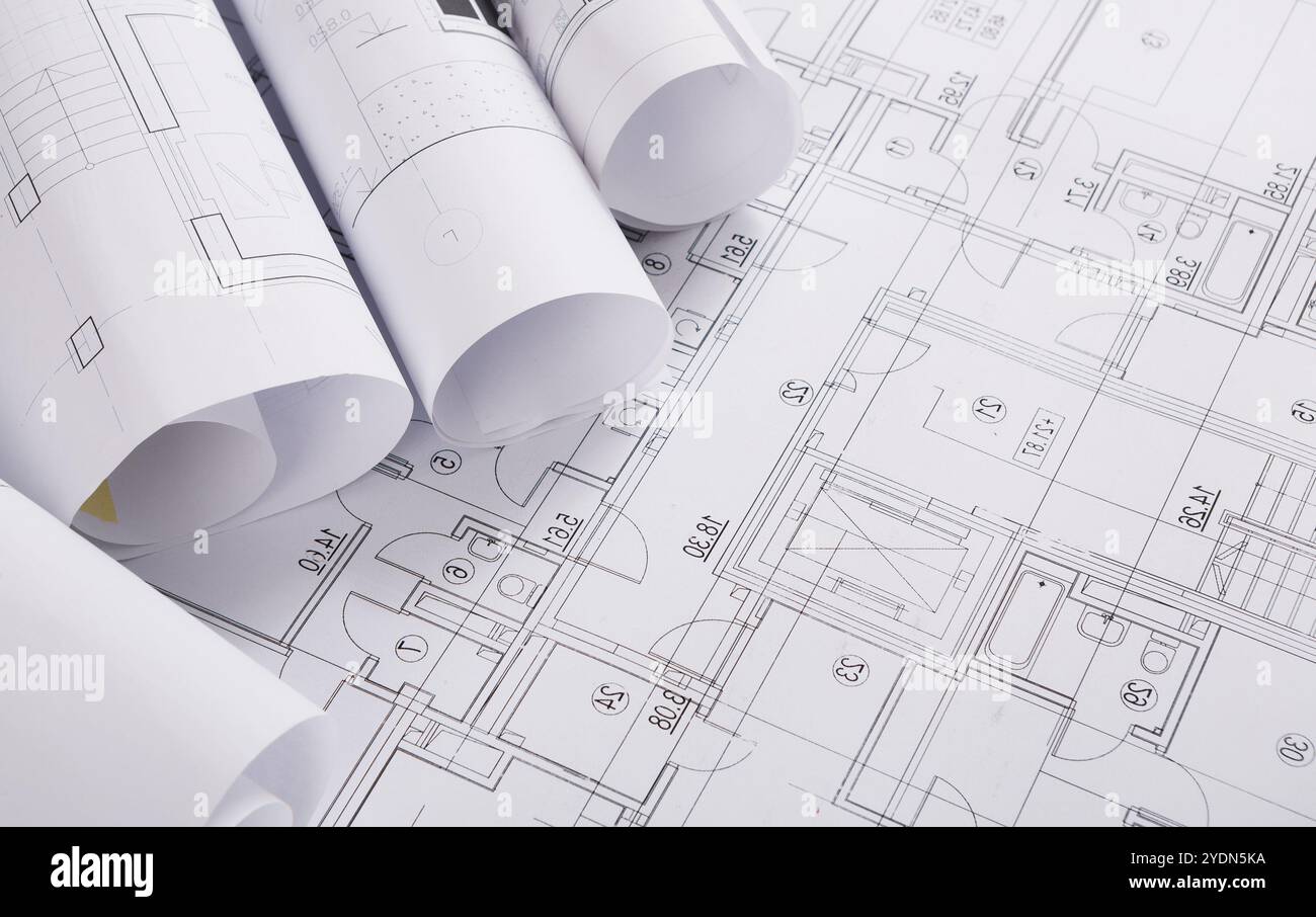 Plan of building. Architectural project background Stock Photo - Alamy