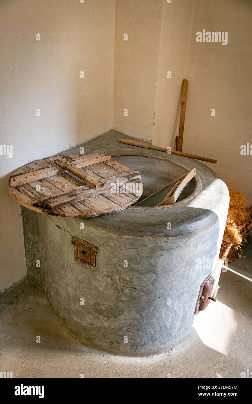 old washing laundry at the old wooden washboard and wash tub clothing ...