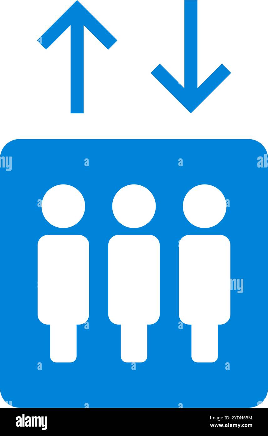 Blue elevator information sign. Editable vector Stock Vector Image ...