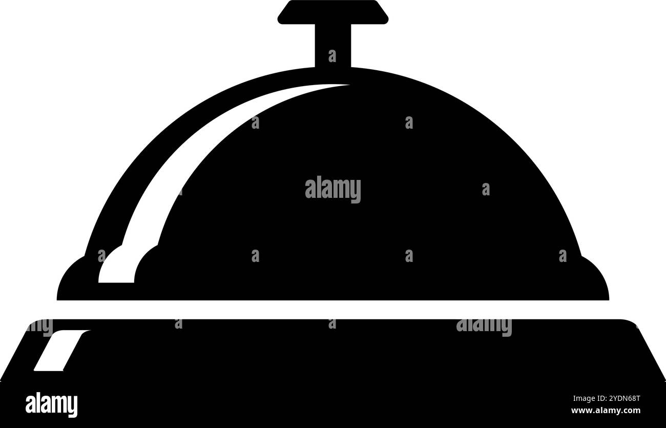 Service bell silhouette icon. Reception bell. Editable vector Stock ...