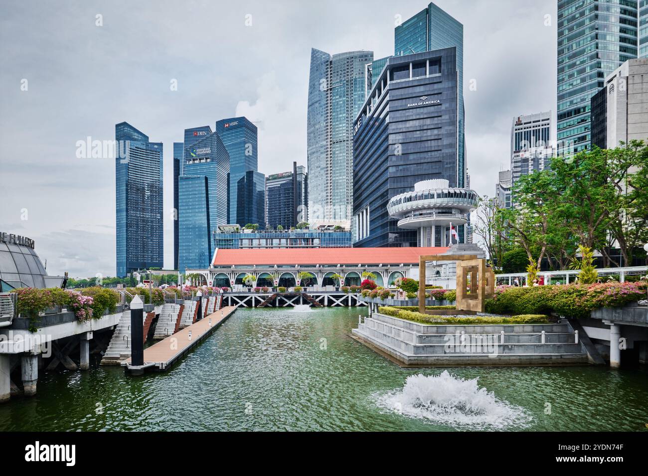 Singapore - August 14, 2024: Clifford Pier and Financial District ...