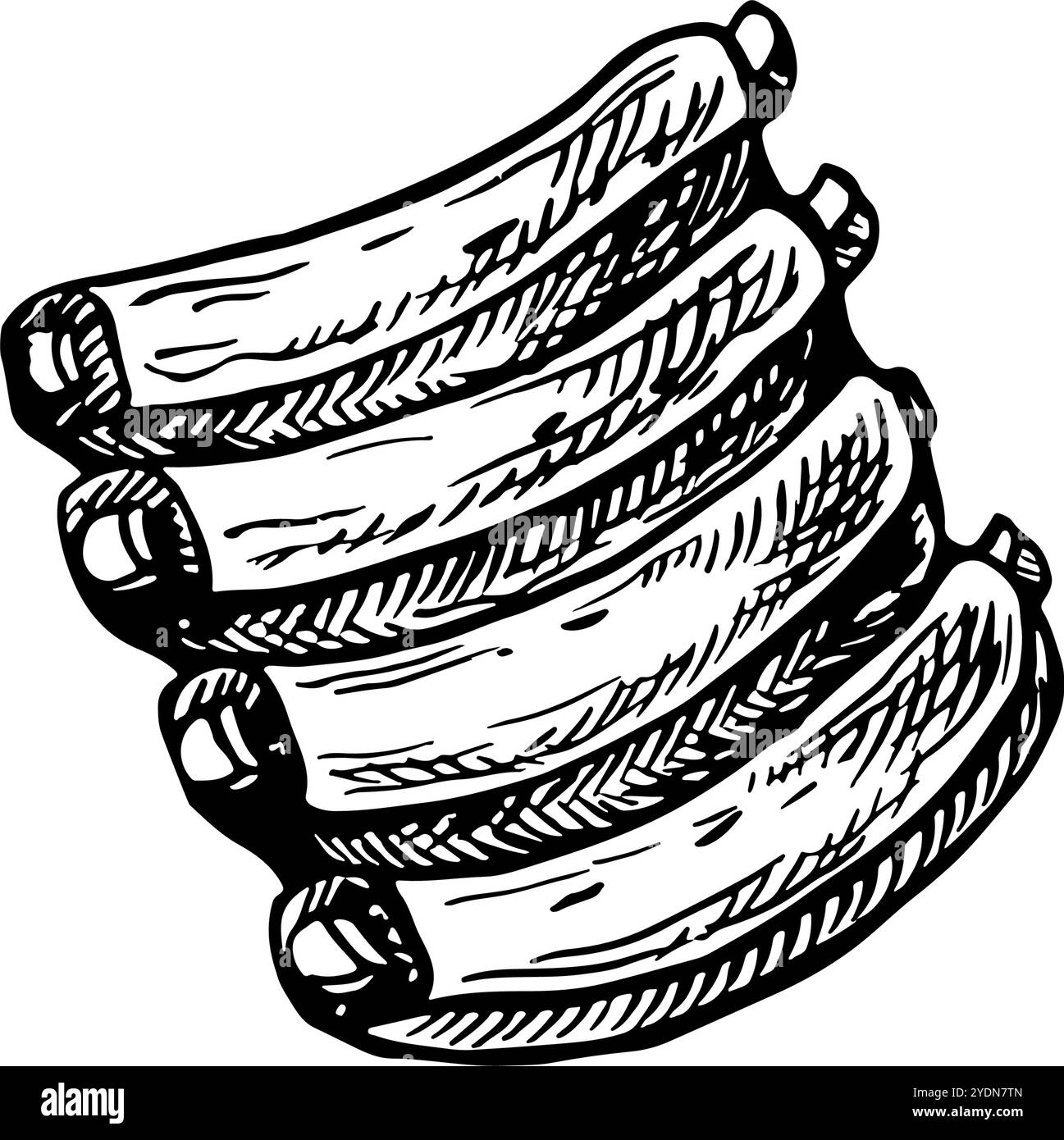 Meat ribs for cooking. Vector graphics depicting a barbecue meat ...