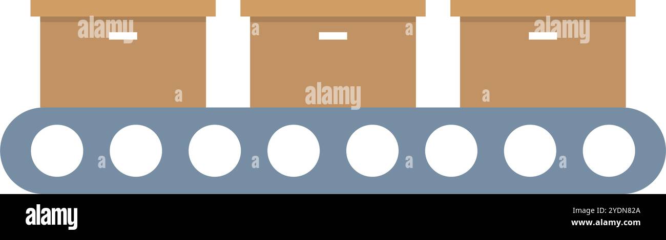 Conveyor warehouse boxes Cut Out Stock Images & Pictures - Alamy