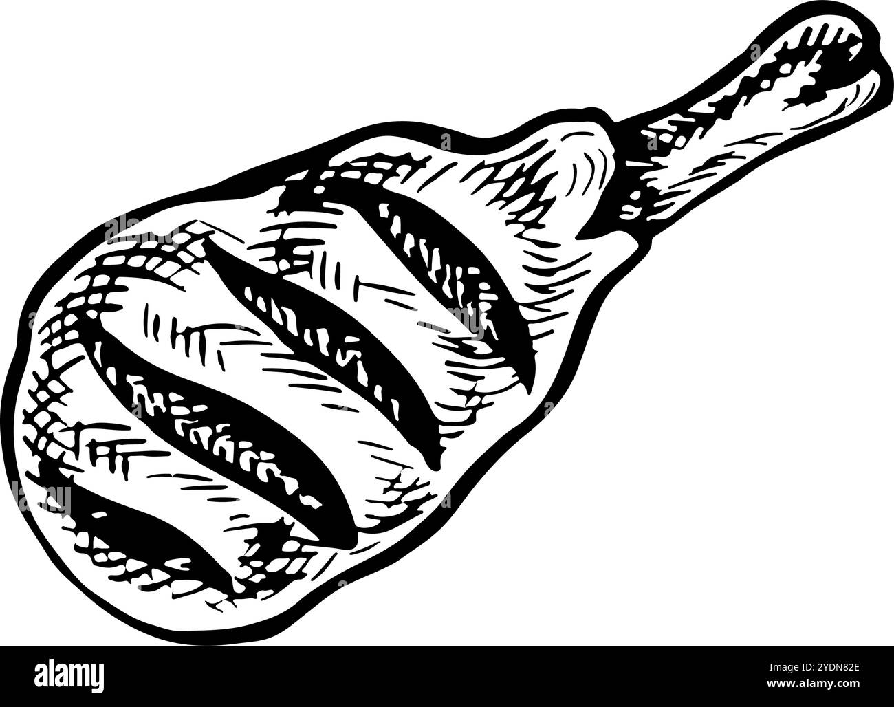 Grilled chicken leg. Vector graphics with the image of a chicken leg ...