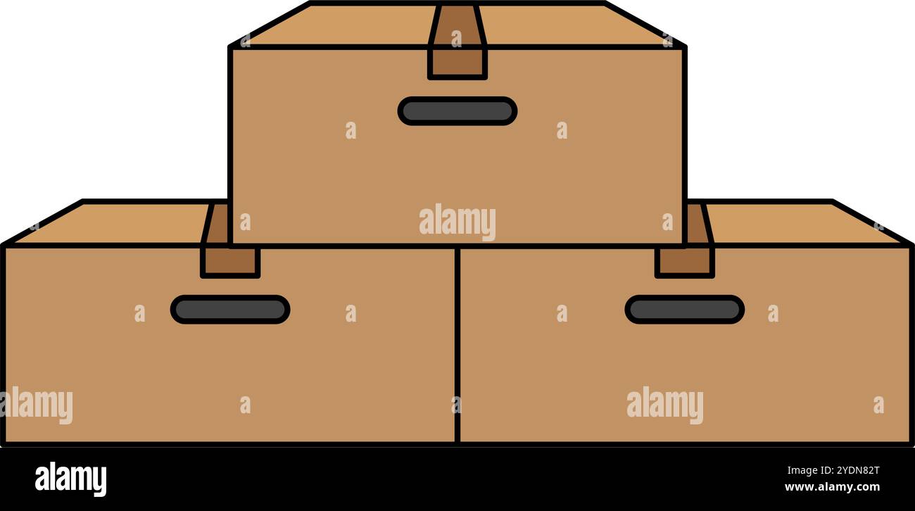 Stacked with cardboard Stock Vector Images - Alamy