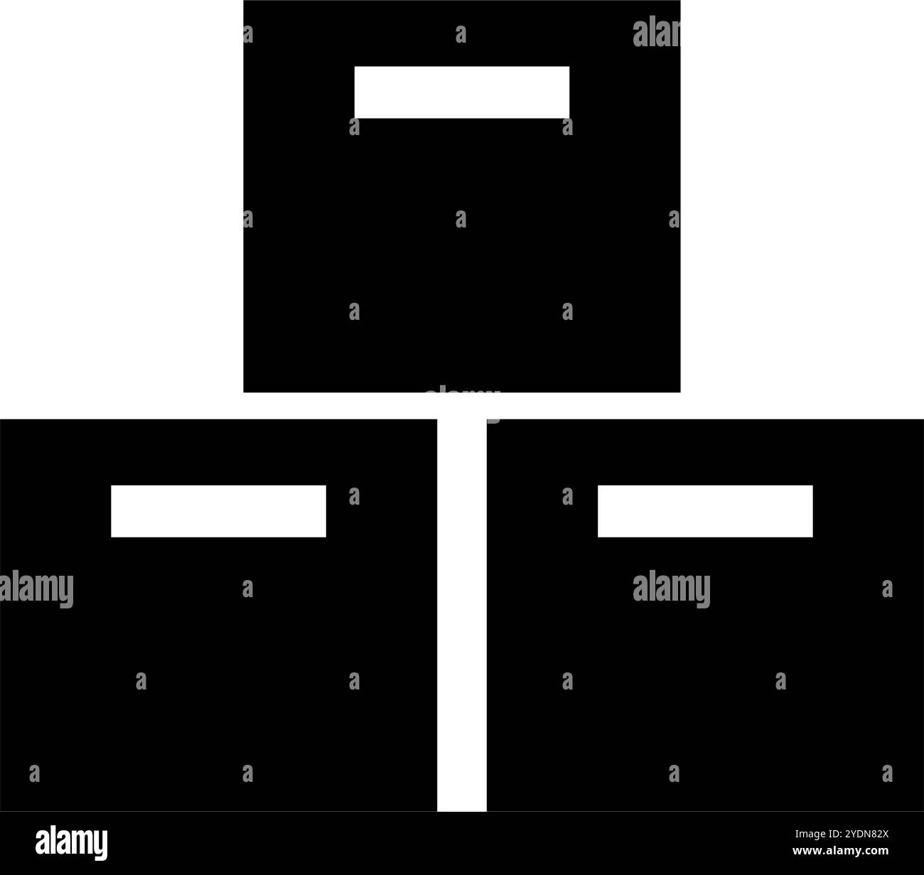 Stacked cardboard boxes silhouette icon. Stock. Editable vector Stock ...