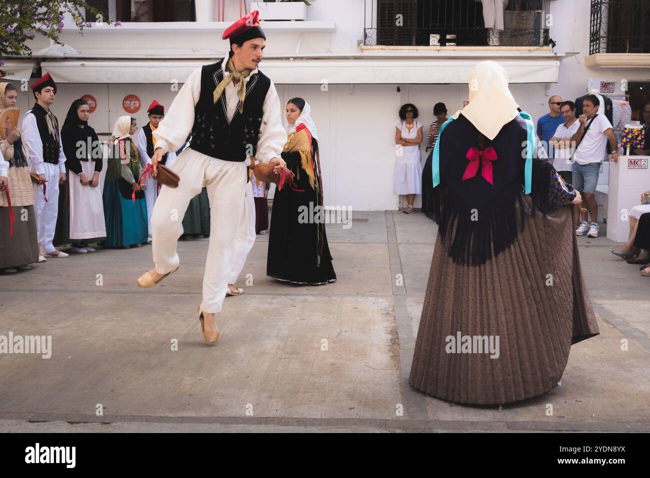 Ibiza, Spain - October 8, 2023: Traditional Basque dance performance in Ibiza Old Town ...