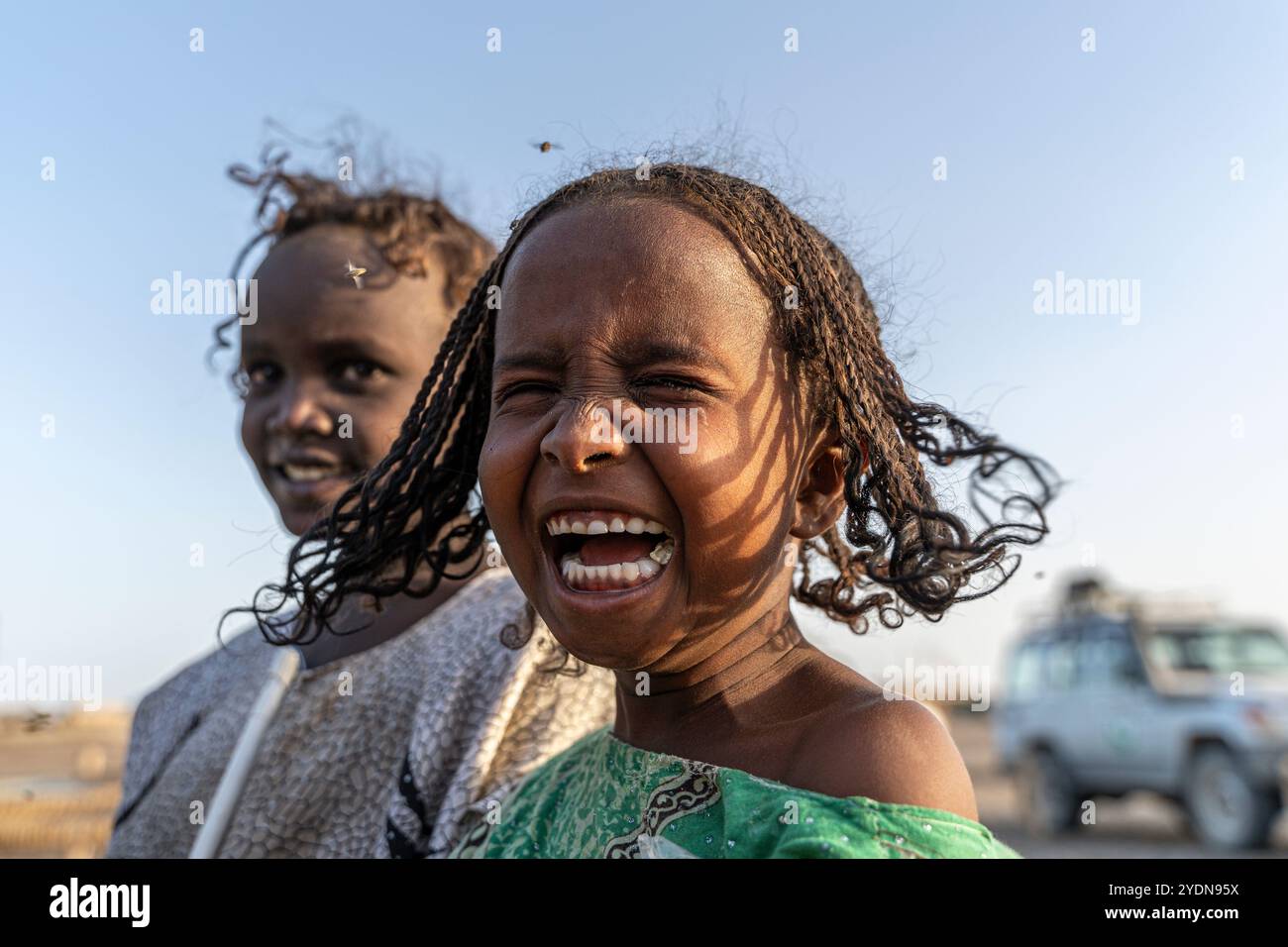 Children in Hamed Ela, Afar tribe settlement in the Danakil depression ...