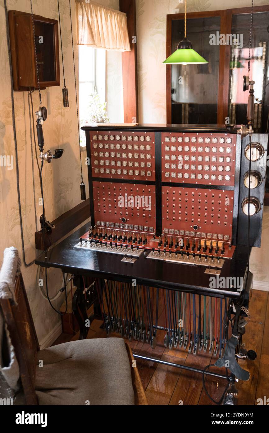 A classic vintage telephone switchboard, showcasing the history of ...