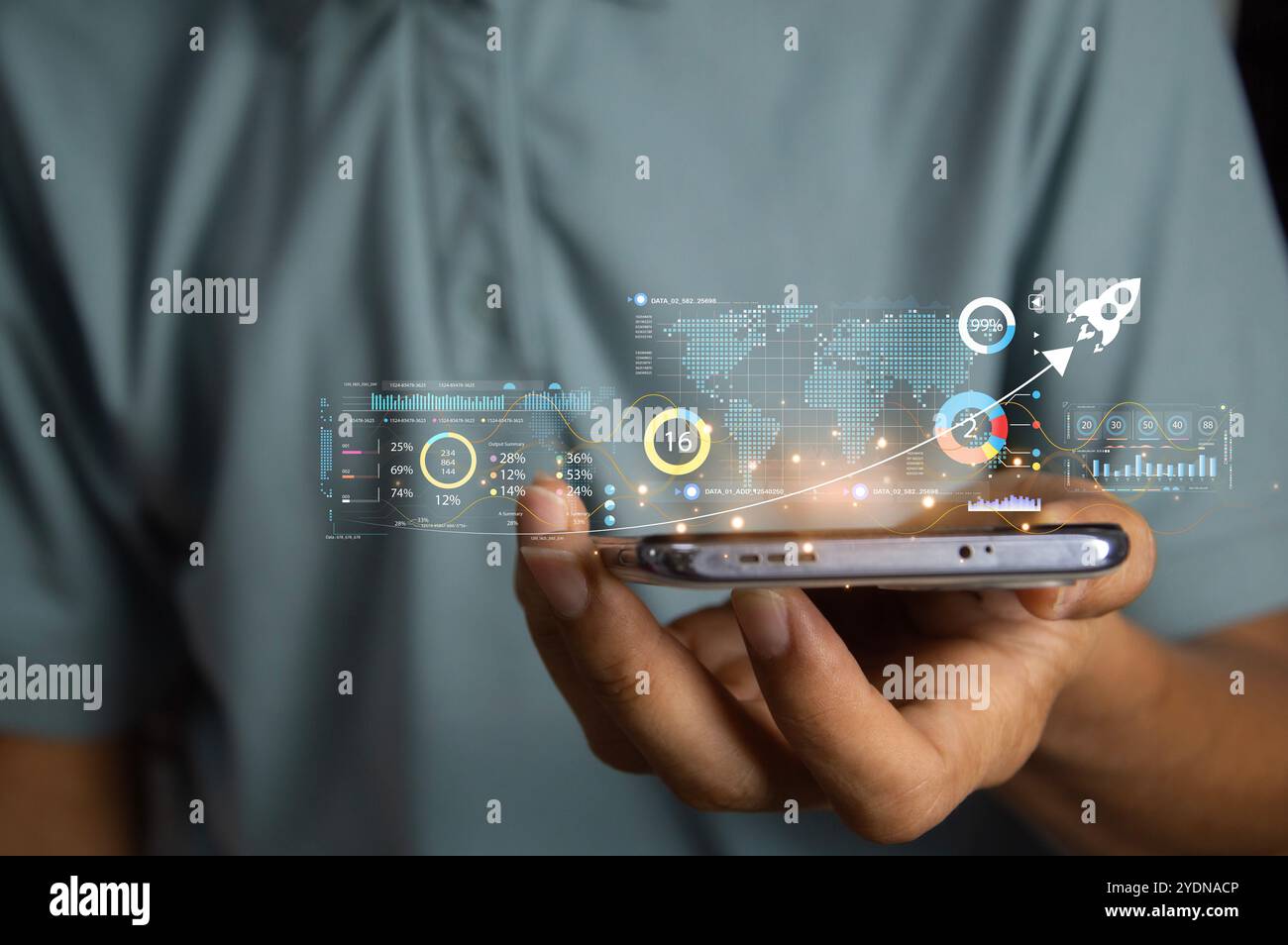 data analysis trading ideas Businessman working with data chart with AI Robot showing the use of ...