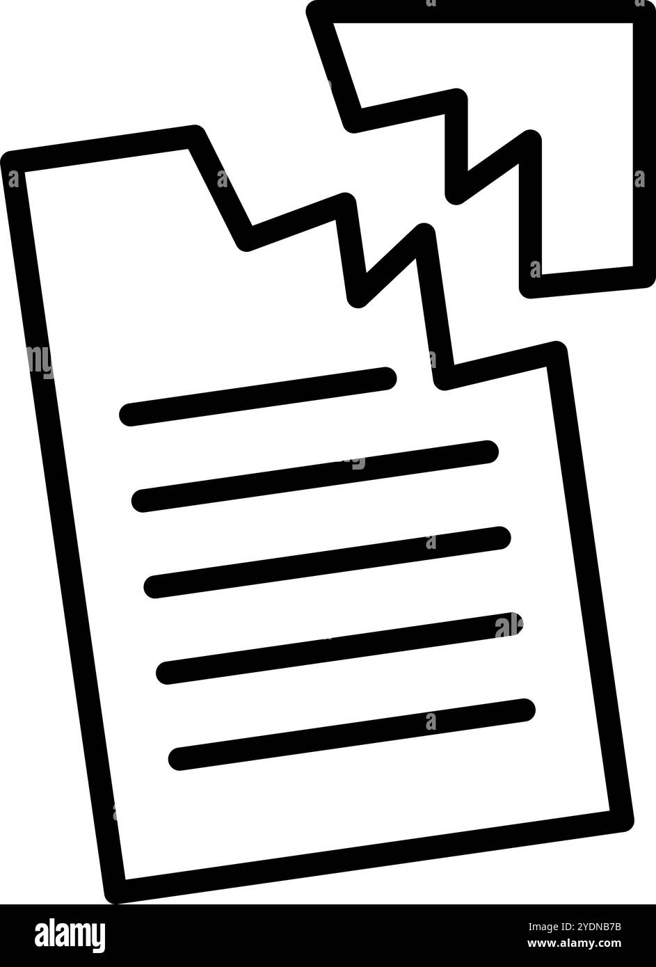 Torn document. Corrupted file icon. Editable vector Stock Vector Image & Art - Alamy