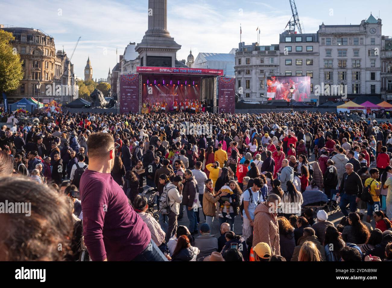 Trafalgar Square, London, 27 October 2024. Diwali of the Square. Tens ...