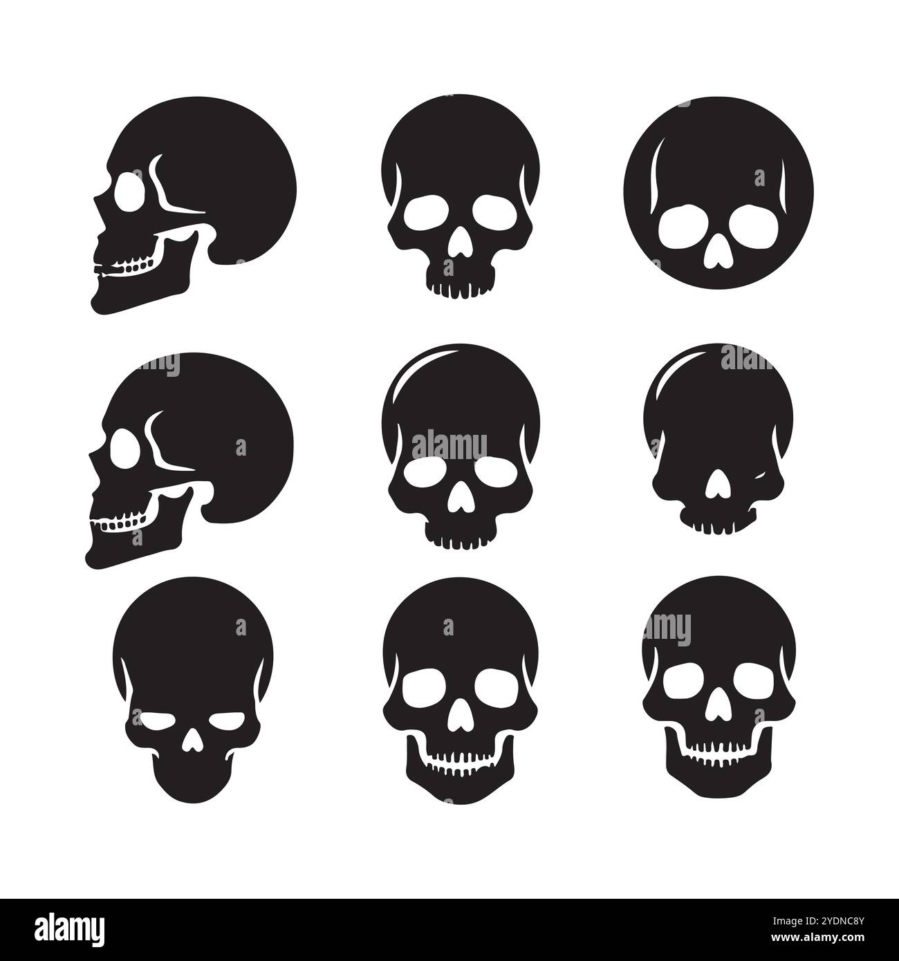 Set of skull silhouettes vector illustration Stock Vector Image & Art ...