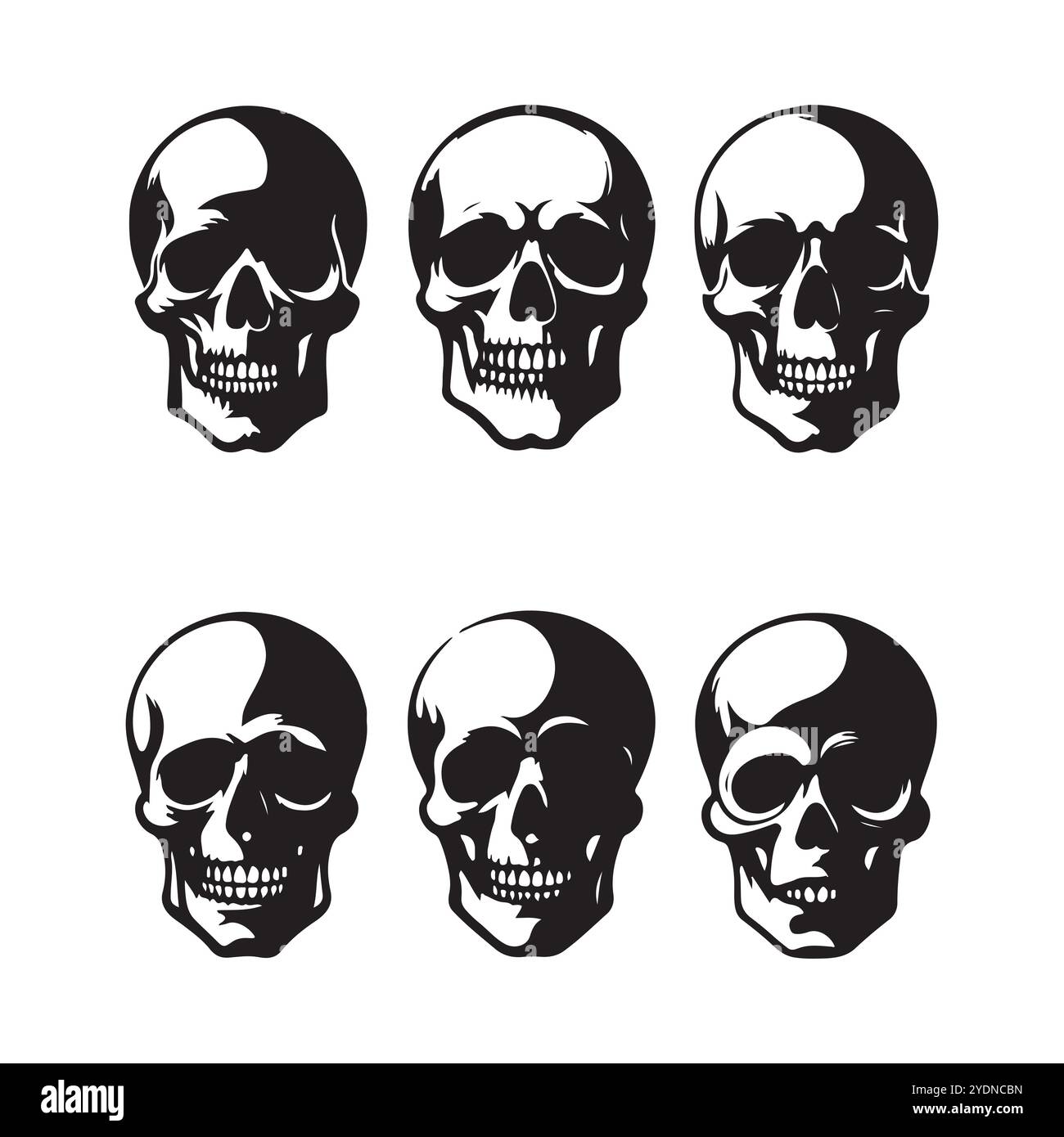 Set of skull silhouettes vector illustration Stock Vector Image & Art ...