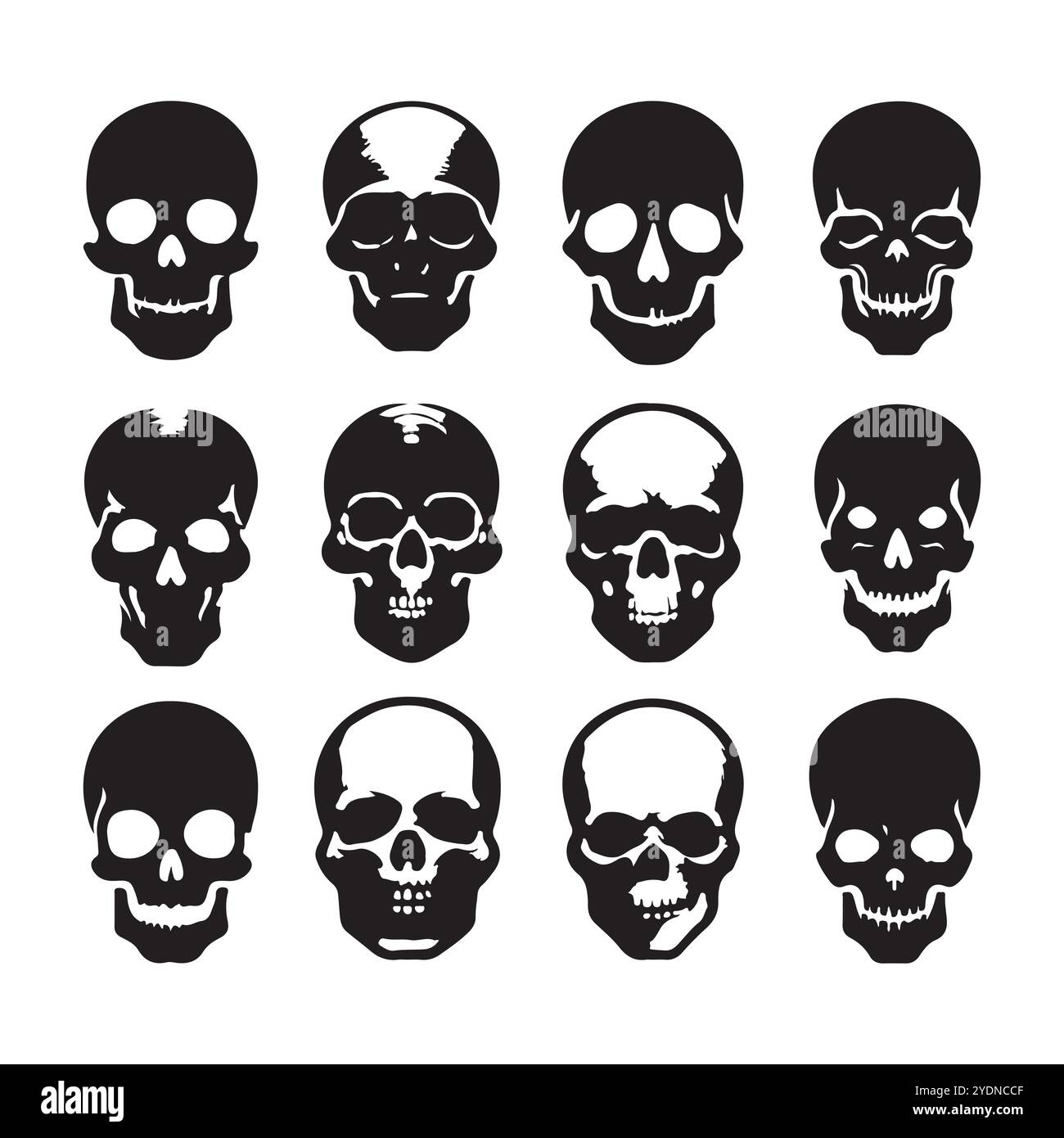 Set of skull silhouettes vector illustration Stock Vector Image & Art ...