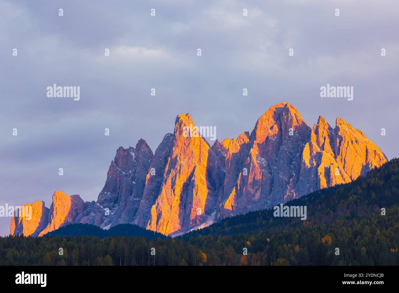 An evening at sunset with view towards the Geisler Group, named after ...