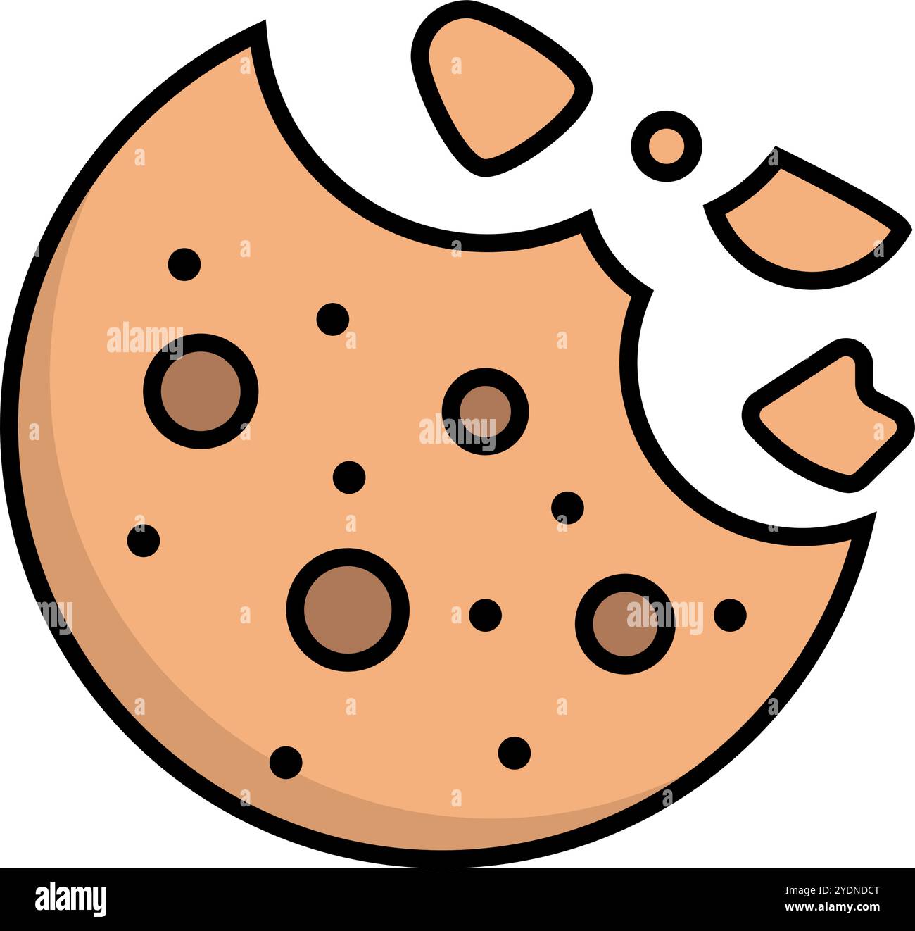 Crushed chocolate chip cookie icon. Editable vector Stock Vector Image ...