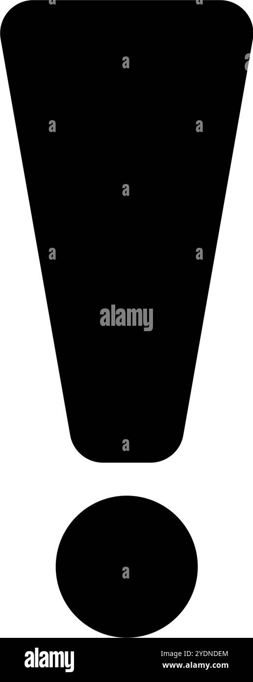 Exclamation mark silhouette icon. Editable vector Stock Vector Image ...
