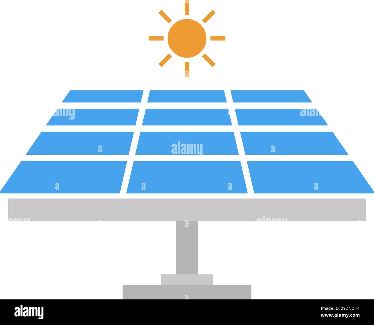 Solar power generation. Solar panel. Editable vector Stock Vector Image ...