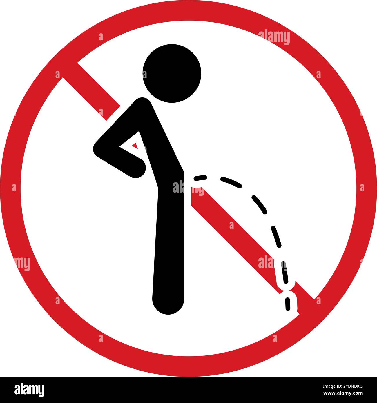 Standing pee prohibited icon. Peeing prohibited. Editable vector Stock ...