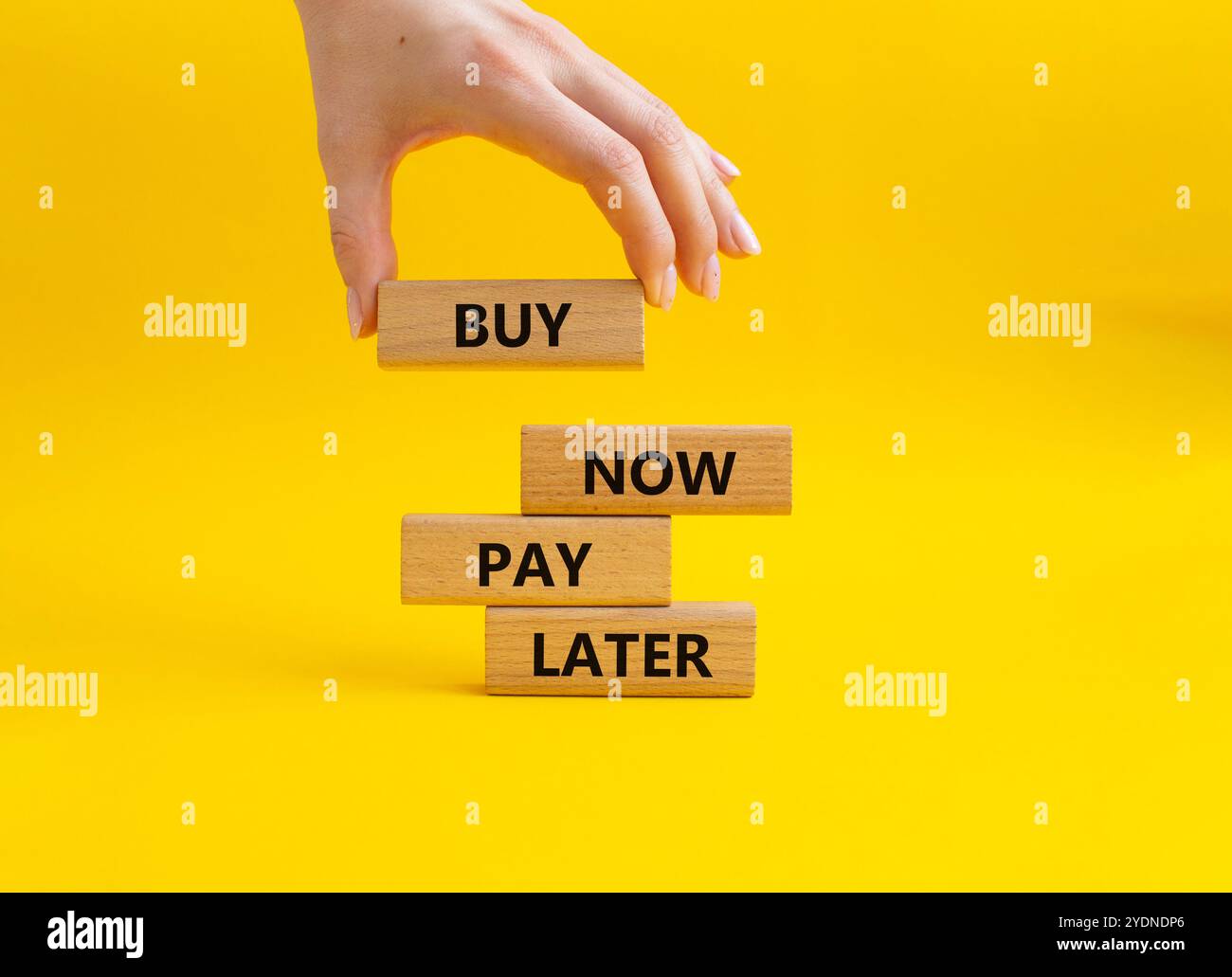 Buy now Pay later symbol. Concept word Buy now Pay later on wooden ...