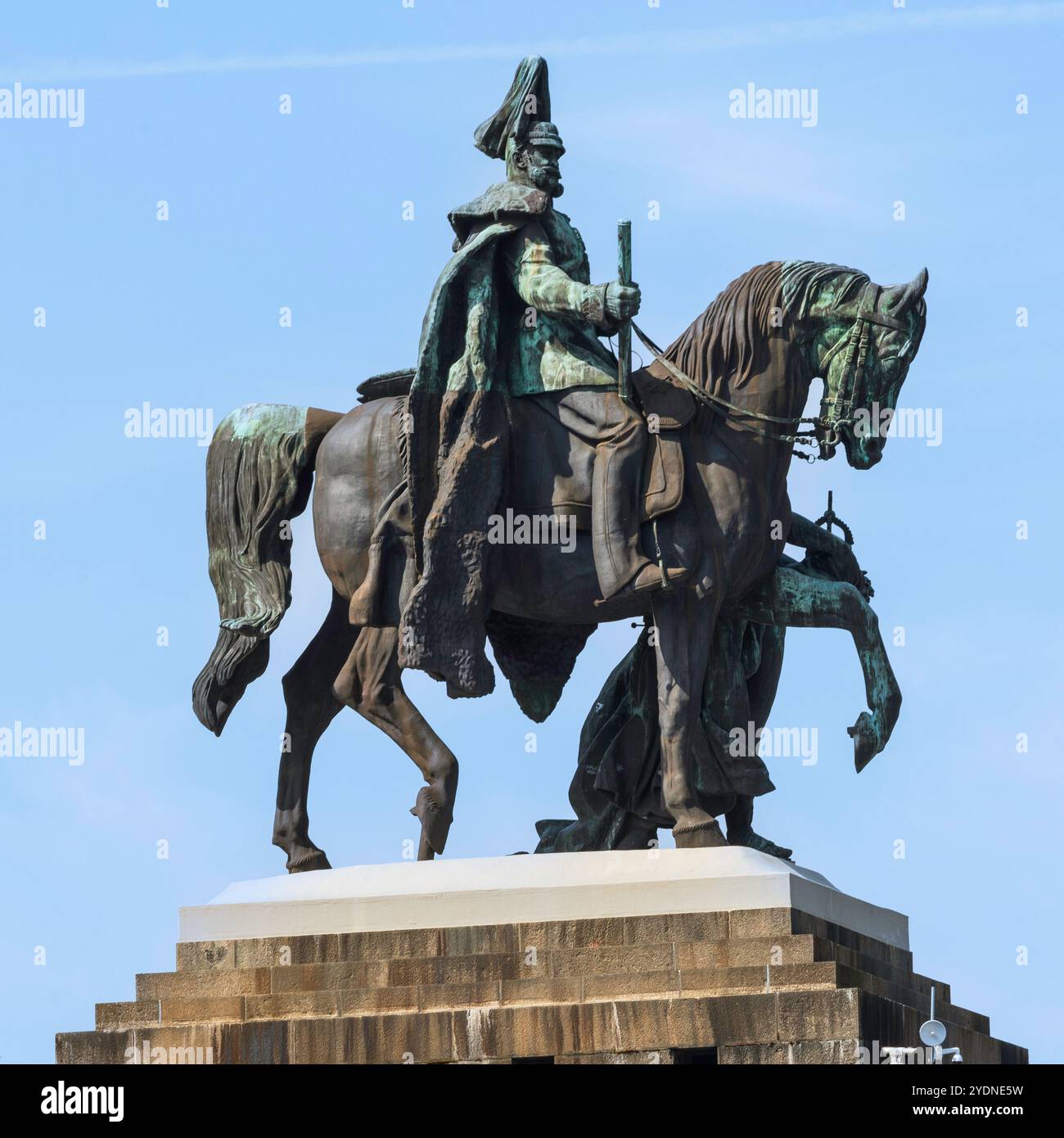 Equestrian statue of Emperor William 1 at Koblenz in Germany Stock ...