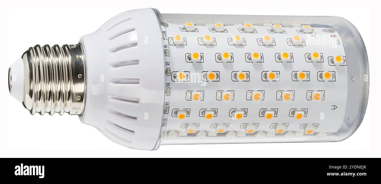 Energy saving LED lamp isolated on white background Stock Photo - Alamy