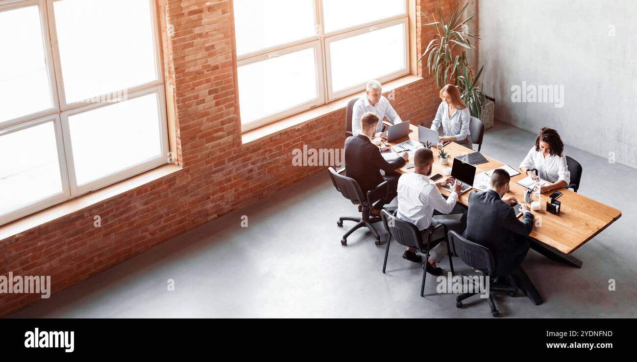High angle shot multiethnic team hi-res stock photography and images ...