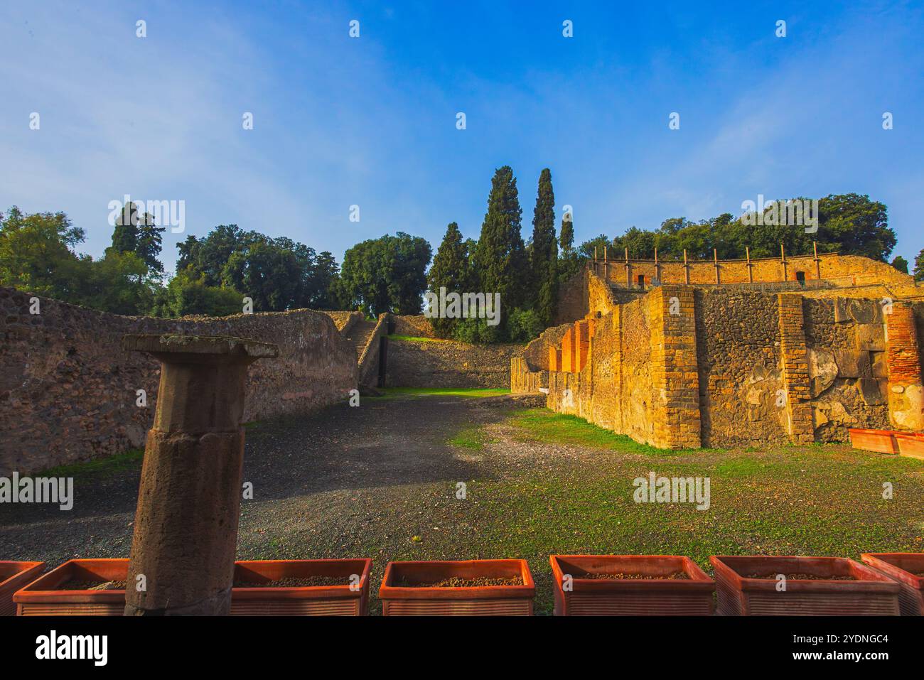 Ancient ruins of Pompei city, Naples, Italy. View of ancient city of ...