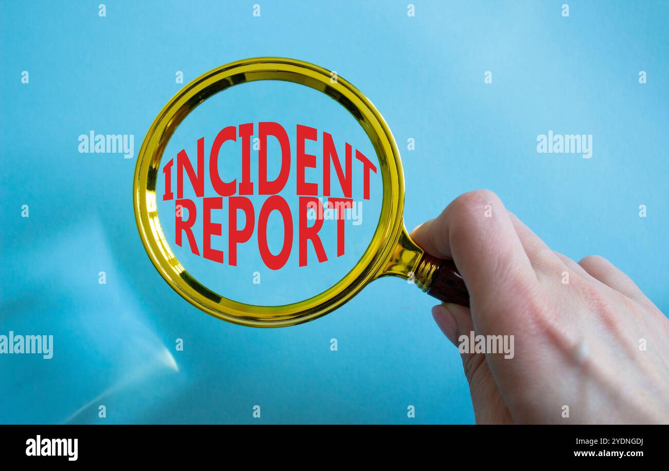 Incident Report symbol. Concept word Incident Report on magnifying ...