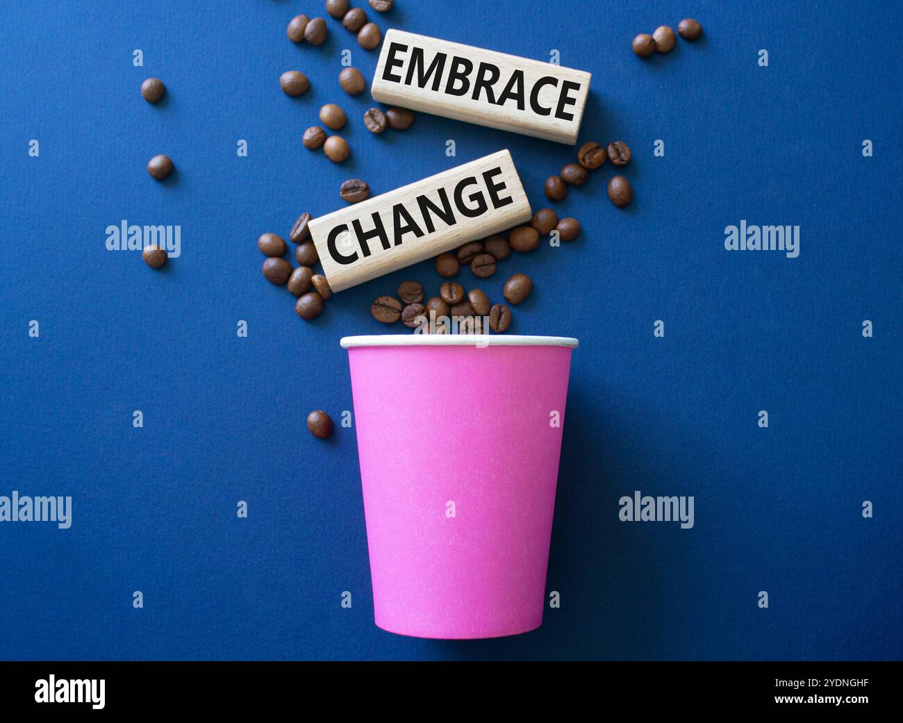 Embrace change symbol. Concept word Embrace change on wooden blocks ...