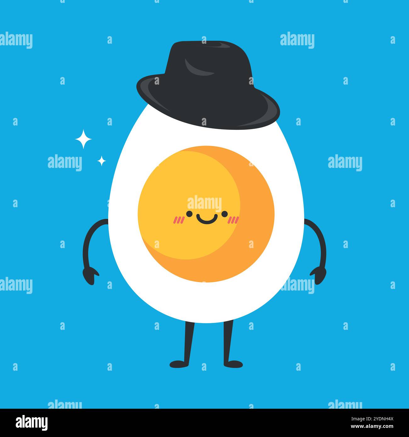 Cute cartoon egg character in hat. Funny egg mascot. Vector illustration Stock Vector Image ...
