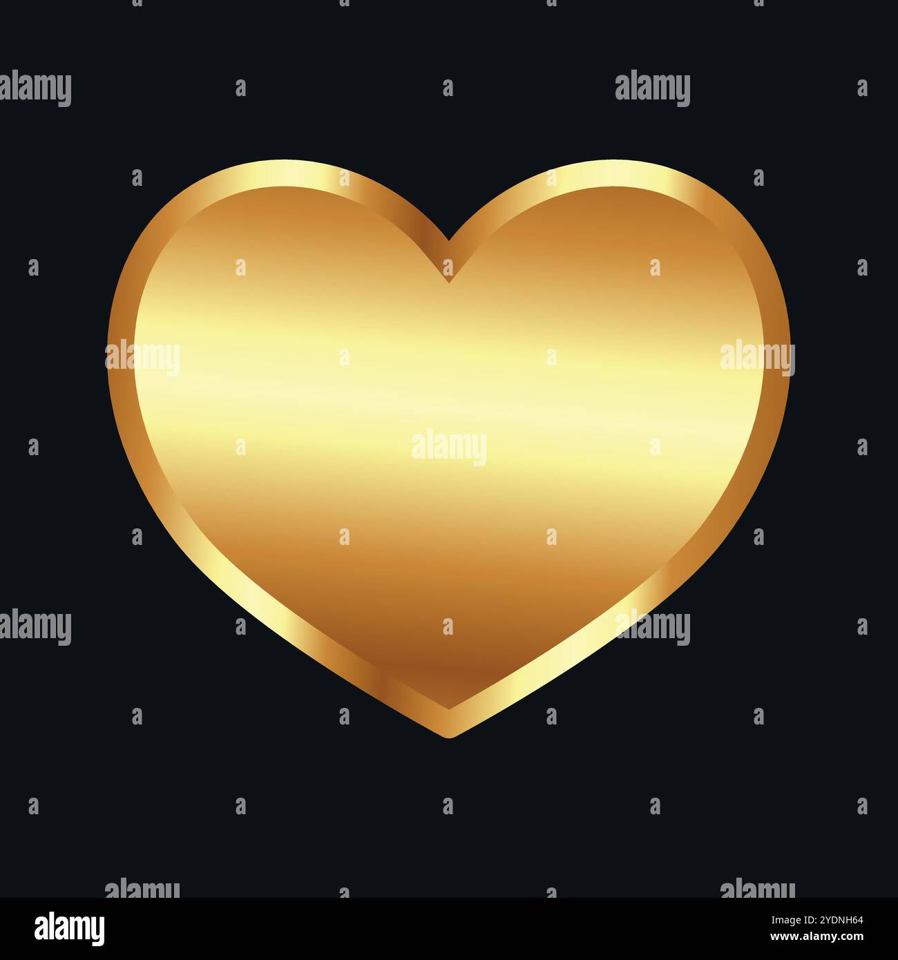 Golden heart icon on black background. Vector illustration Stock Vector ...