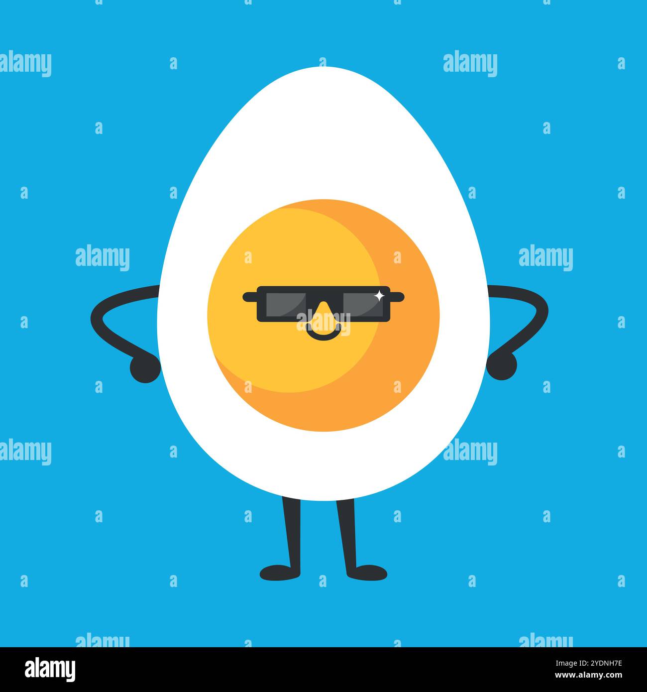 Cute cartoon egg wearing sunglasses. Funny egg mascot. Vector illustration Stock Vector Image ...