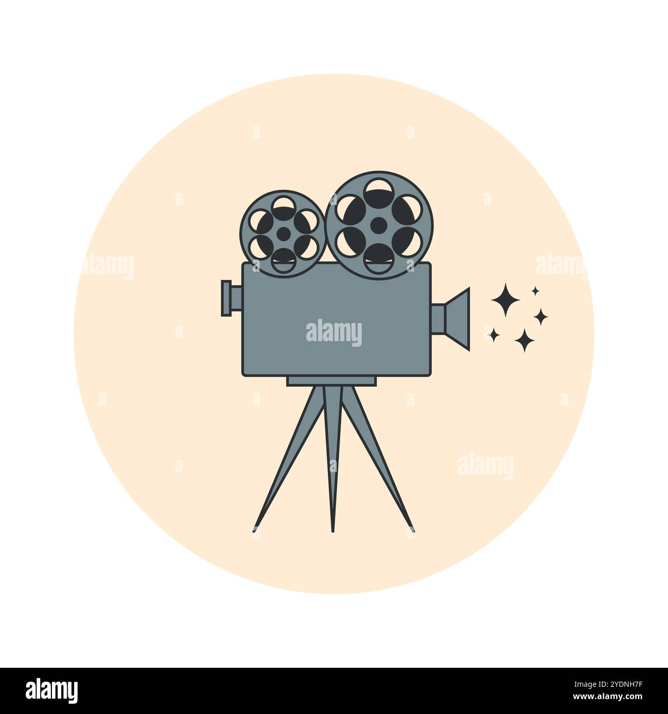 Retro movie video camera line icon. Movie concept. Vector illustration ... Retro movie video camera line icon. Movie concept. Vector illustration ...