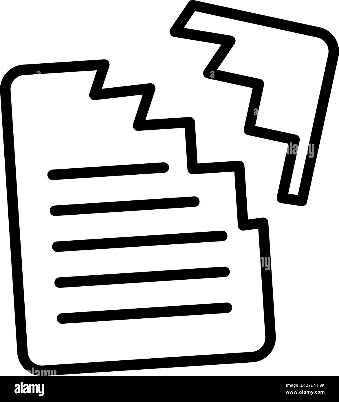 Simple torn file icon. Corrupted file. Editable vector Stock Vector ...