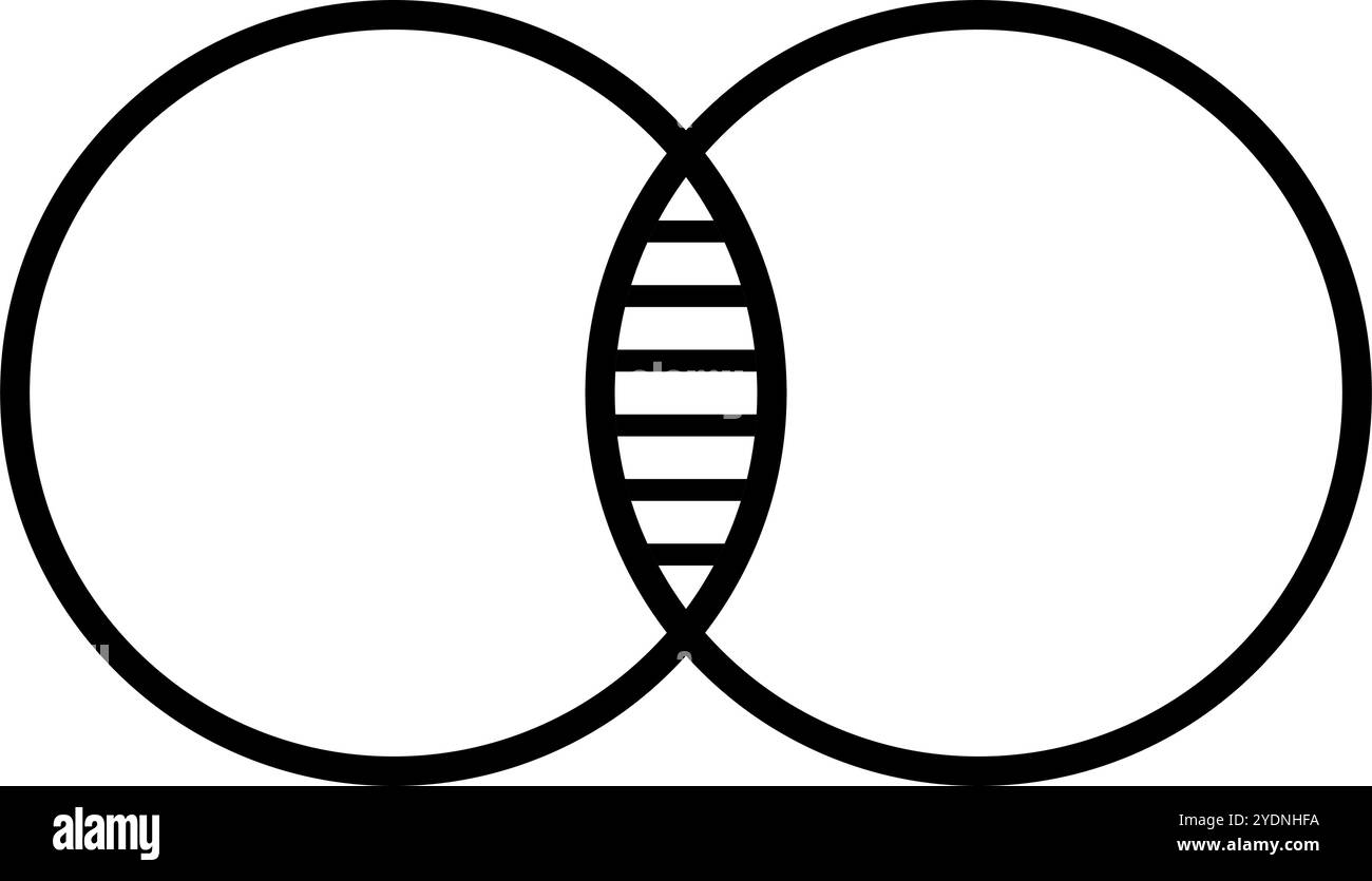 Intersecting circles and common area icon. Editable vector Stock Vector Image & Art - Alamy