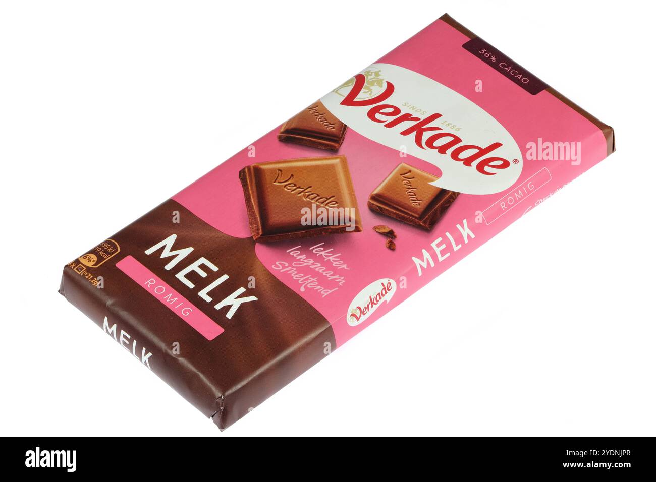 Verkade milk chocolate isolated on white background Stock Photo - Alamy