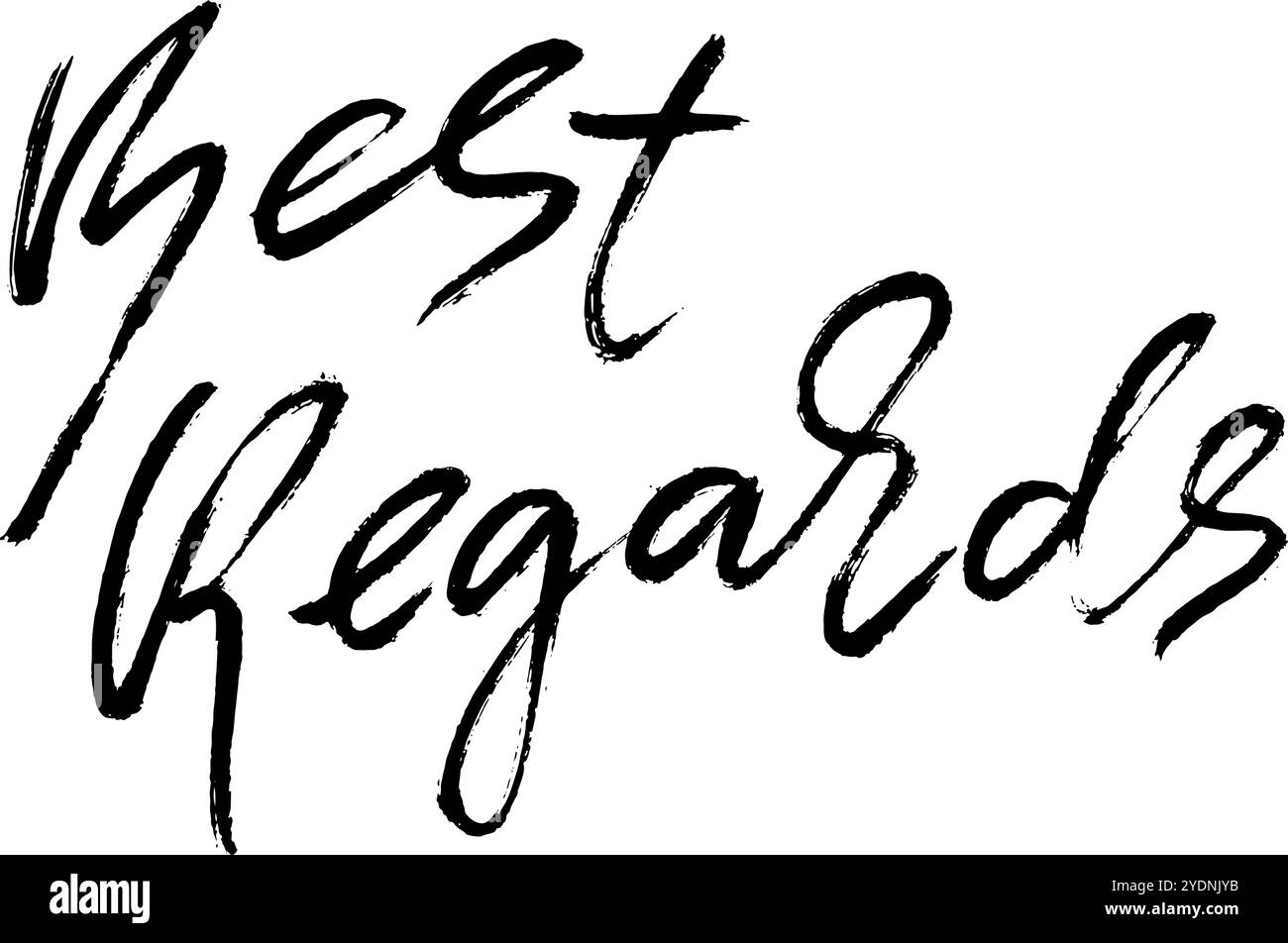 Best Regards Hand Drawn Modern Dry Brush Lettering Stock Vector Image ...