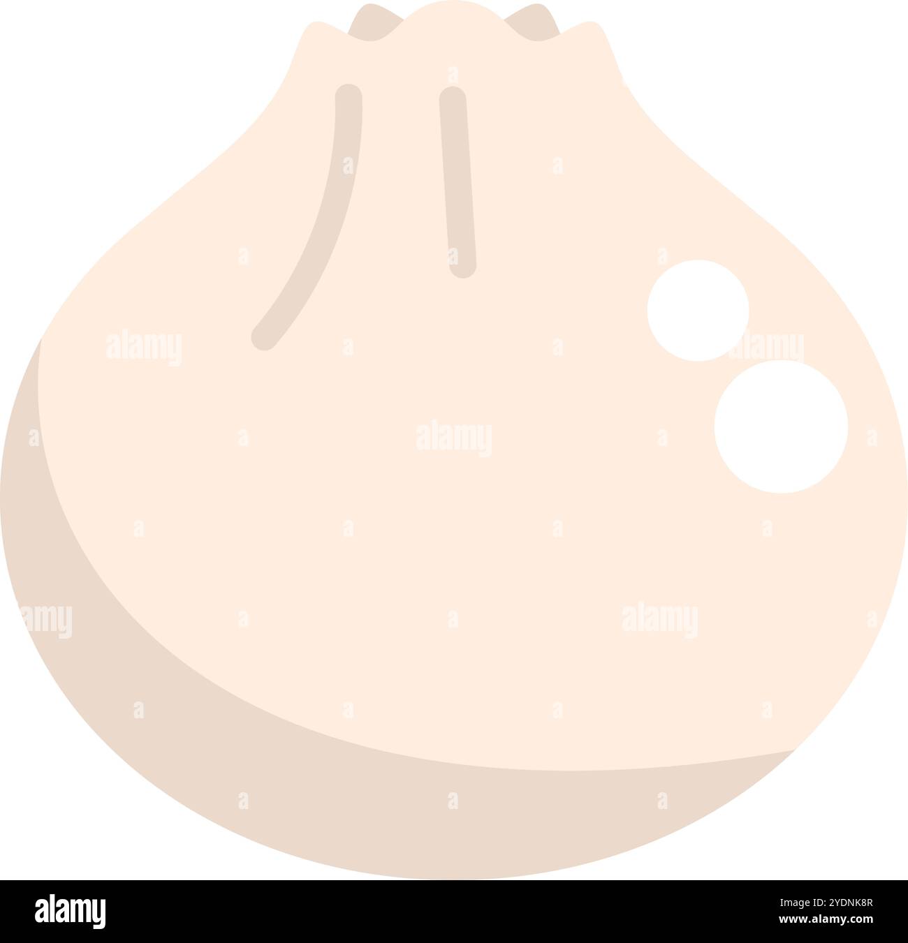 Simple illustration of a bao bun, depicting the iconic folded shape of ...