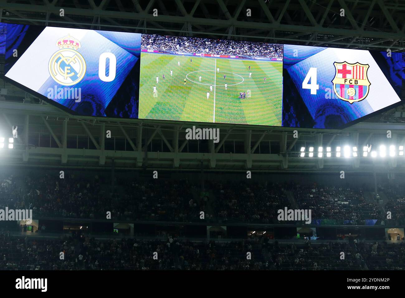 Madrid, Spain. 26th Oct, 2024. General view of electric bulletin board ...
