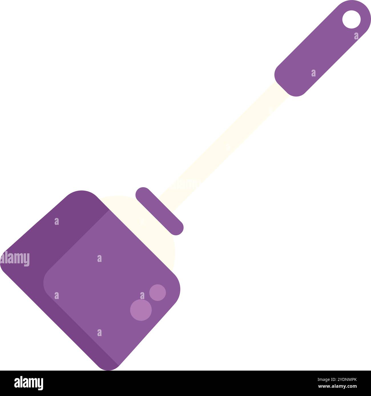 Purple toilet plunger with a plastic handle for unclogging toilets is ...
