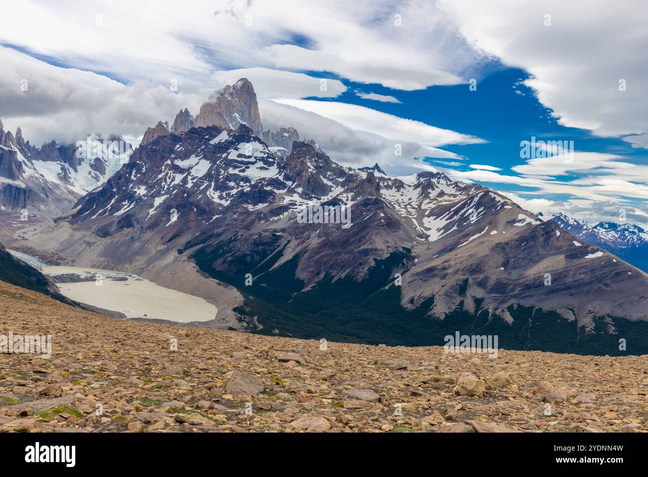 El Chalten mountain in Patagonia, Argentina. Fitz Roy and Cerro Torre ...