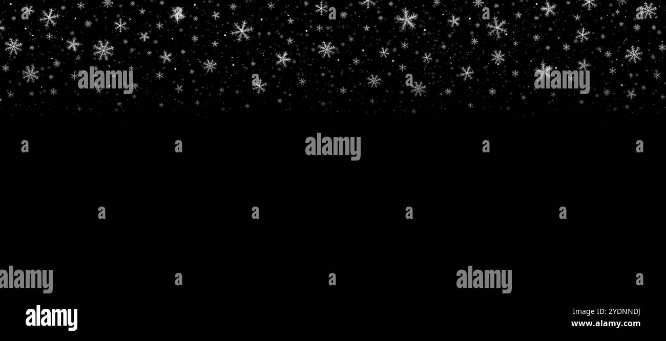 Snowflakes falling glittering shiny snowfall hi-res stock photography ...
